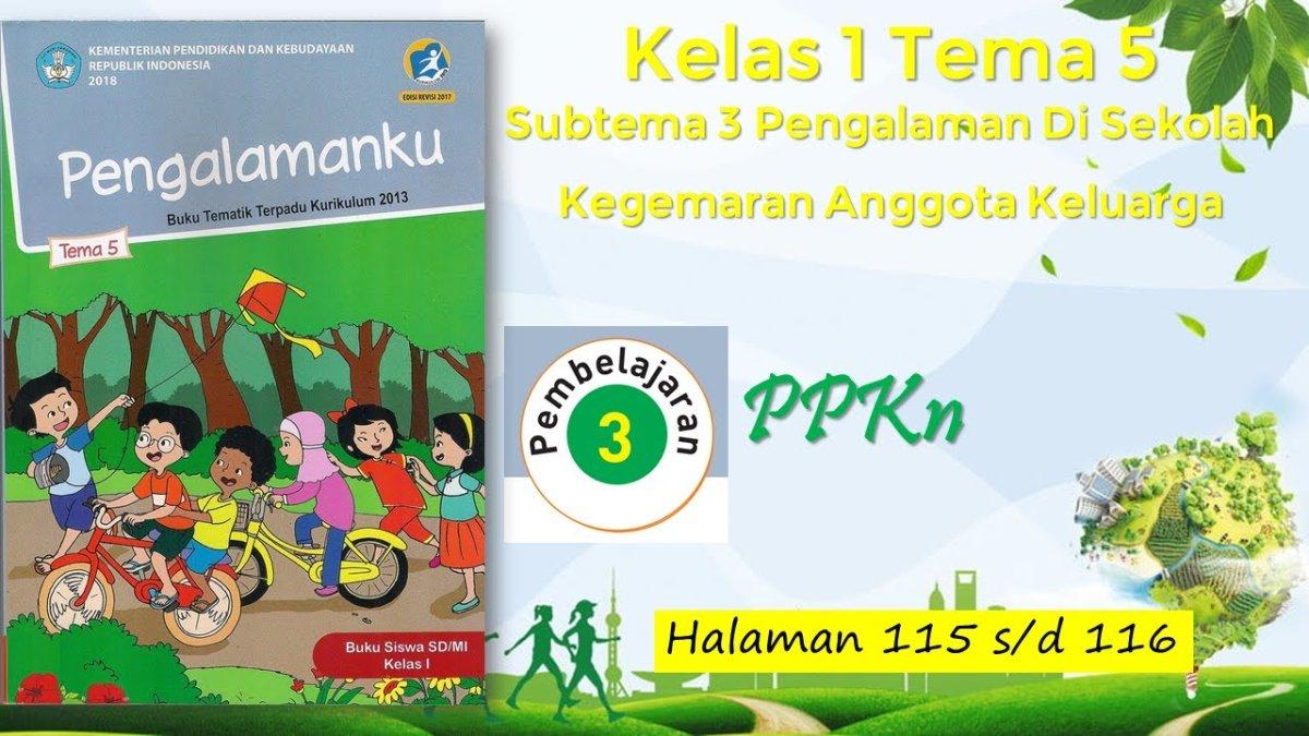 Soal & Kunci Jawaban Buku Tematik Tema 5 Kelas 1 SD Halaman 116 : Pengalamanku - Tribunnewsmaker.com