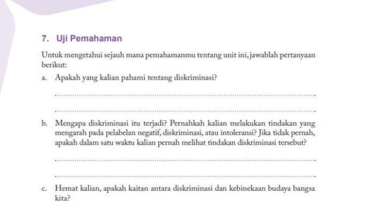 Kunci Jawaban PKN Kelas 11 Halaman 146: Apakah yang Kalian Pahami Tentang Diskriminasi ...