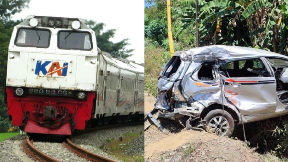 INNALLILAHI! Kereta Api di Banyuwangi Tabrak Avanza, Mobil Hancur ...