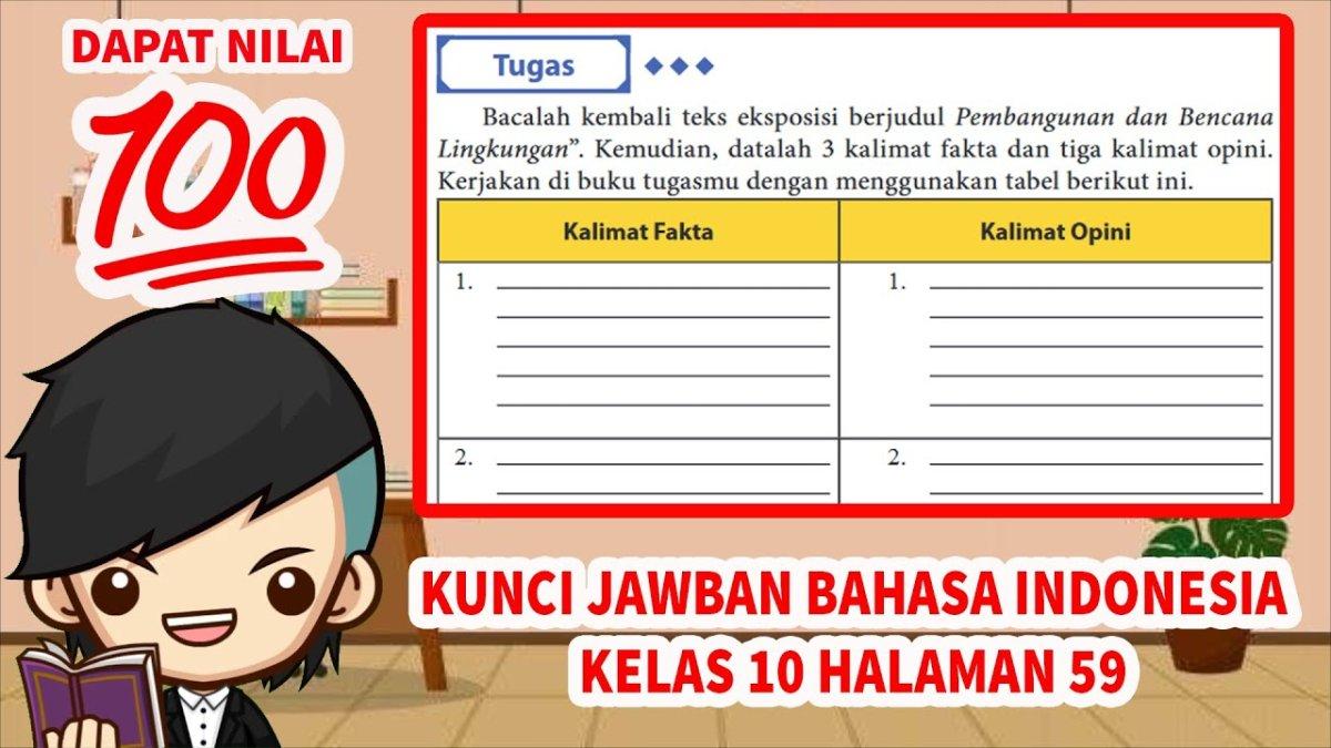 Kunci Jawaban Bahasa Indonesia Kelas 10 Halaman 59: Apa saja 3 Kalimat ...