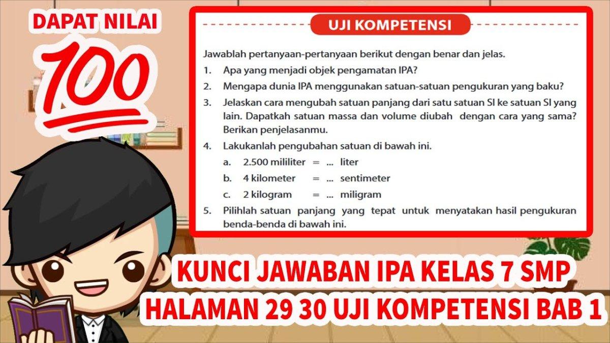 Kunci Jawaban IPA Kelas 7 SMP Halaman 29-38 Semester 1 bab 1: Apa yang Menjadi Objek Pengamatan ...