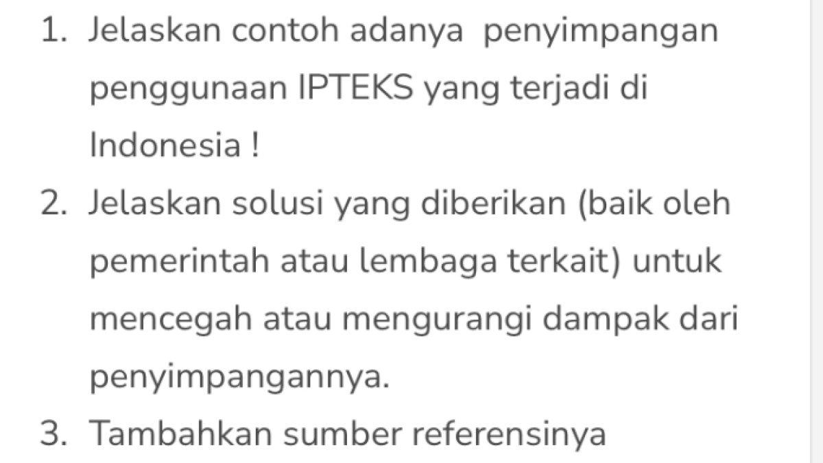 Jelaskan Contoh Penyimpangan Penggunaan IPTEKS di Indonesia! Ini ...
