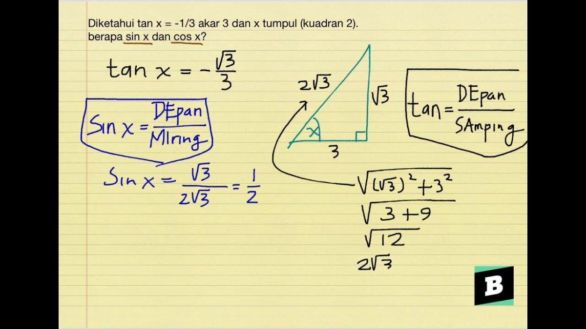 Kunci Jawaban Matematika Kelas 10 Hal 66: Berapa Nilai cos x jika tan x ...