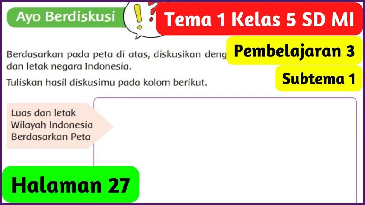 Kunci Jawaban Tematik Tema 1 Kelas 5 Halaman 27:Bagaimana dengan Batas-batas pada Wilayah ...