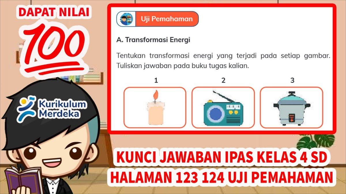 Kunci Jawaban Soal IPAS Kelas 4 SD Halaman 123-124 Semester 1: Bagaimana Alur Perubahan Energi ...