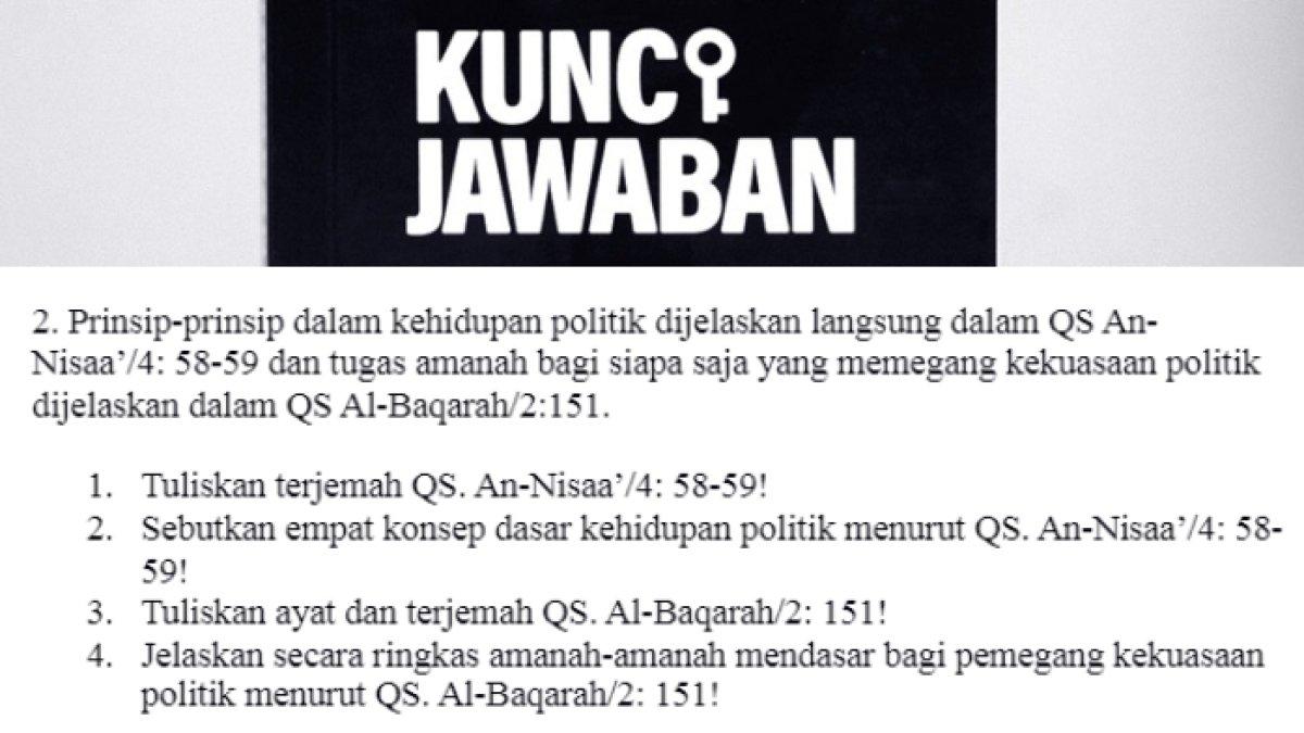 4 Konsep Dasar Kehidupan Politik Menurut An-Nisa 4: 58-59, Sebutkan! Cek Jawaban Terbaiknya ...