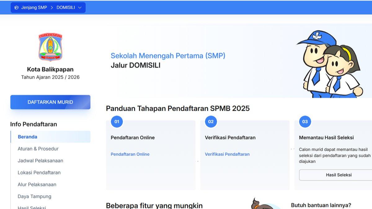 Hasil Seleksi SSPMB/PPDB Balikpapan 2025 untuk SD & SMP, Simak Jadwal ...