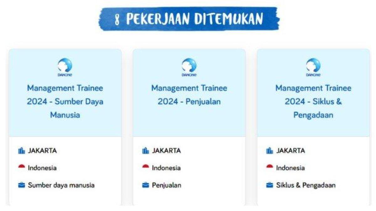 DANONE Indonesia Buka Lowongan Kerja 2024, Lulusan S1 Fresh Graduate Semua Jurusan Boleh Daftar ...