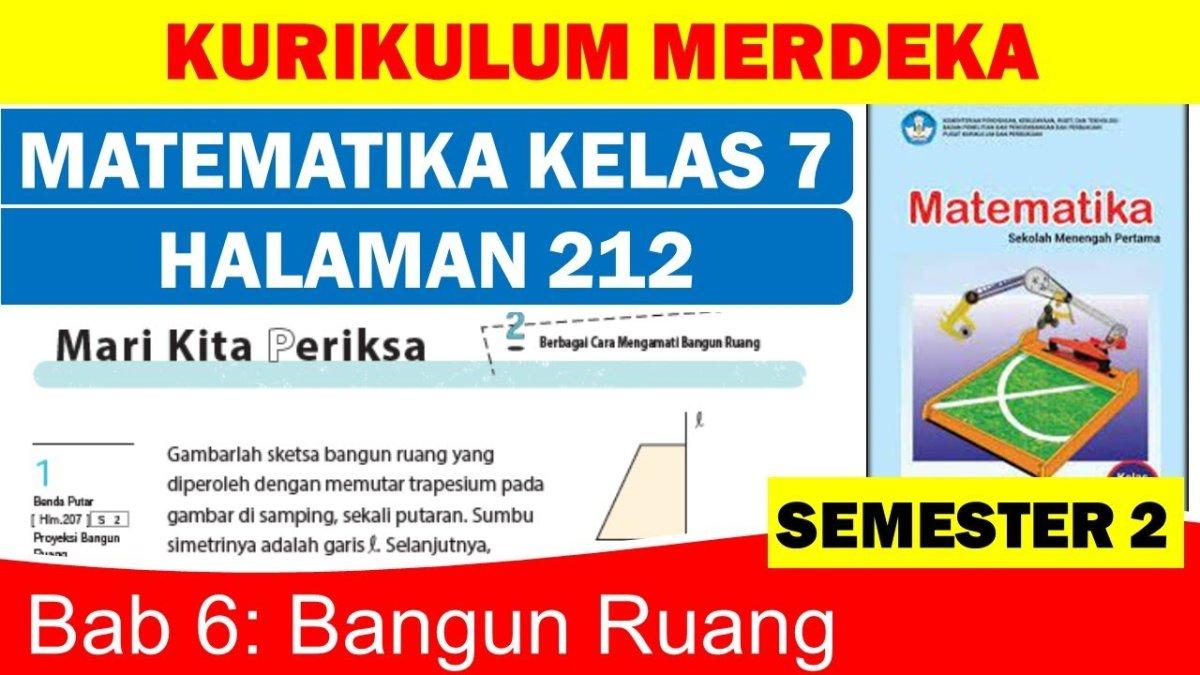 Soal & Kunci Jawaban Matematika Kelas 7 SMP/MTs Halaman 212 dan 213 Kurikulum Merdeka ...