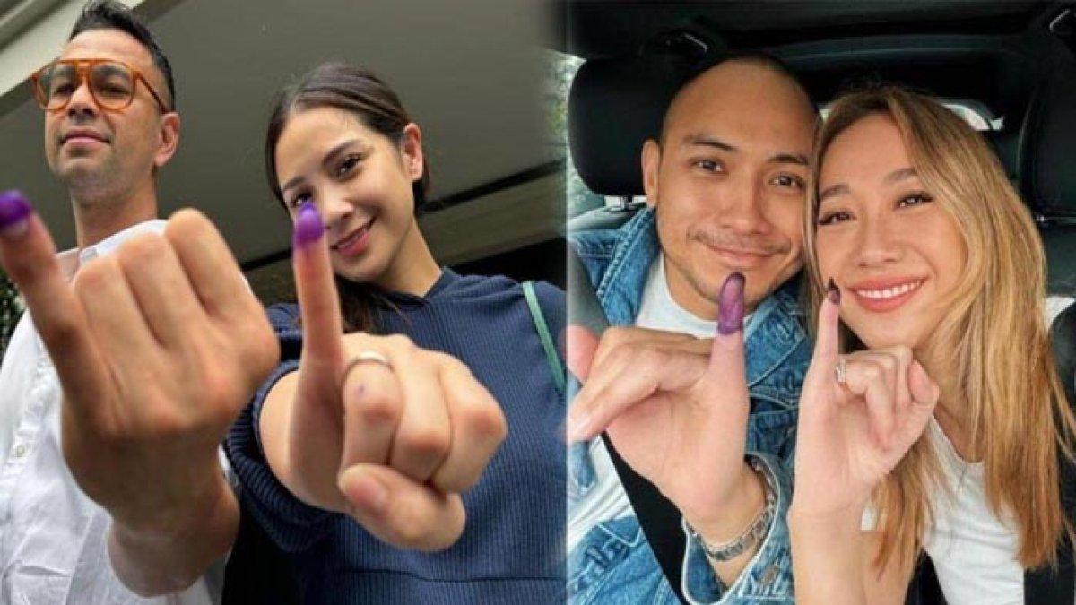7 Pasangan Artis Pamer Jari Kelingking Usai Nyoblos di Pilpres 2024, Ada Raffi-Nagita dan BCL ...