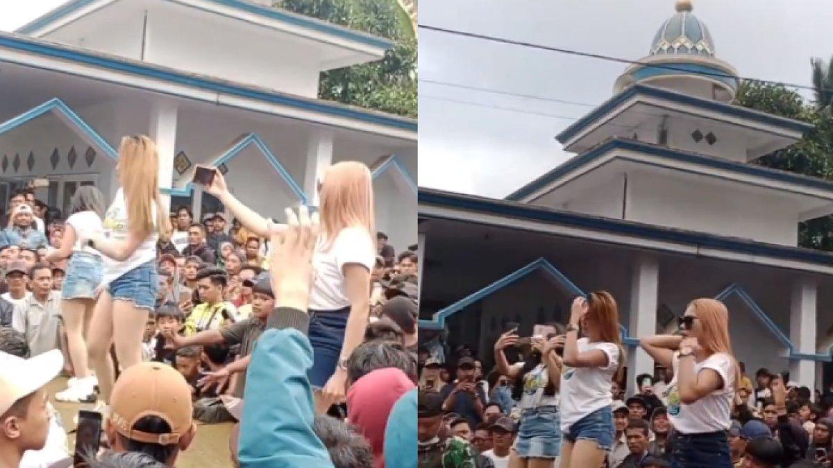 MIRIS! Warga di Lumajang Gelar Acara Dangdutan di Halaman Masjid, Girang Dijogeti Biduan 'Panas ...
