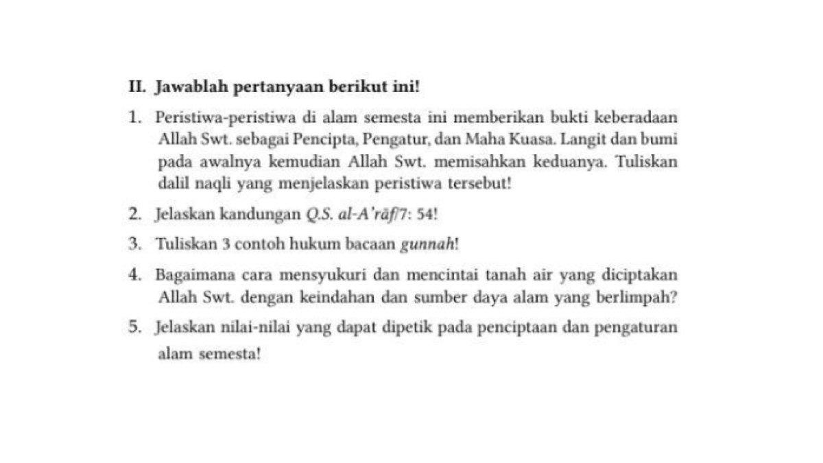 Kunci Jawaban PAI Kelas 7 SMP Halaman 148: Tuliskan 3 Contoh Hukum ...