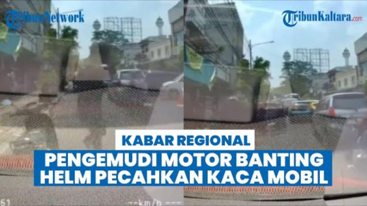 PYARRR! Emosi Diklakson Panjang, Pemotor di Bandung Ngamuk, Banting Helm ke Kaca Mobil: Pecah ...