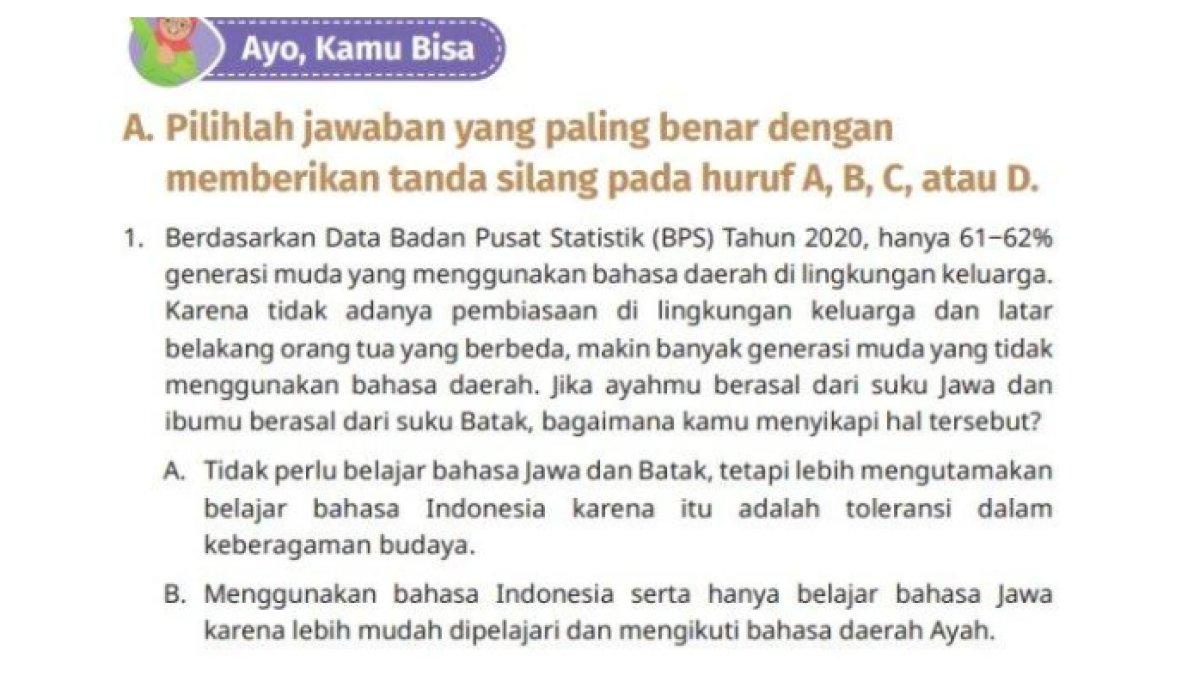 Kunci Jawaban Pendidikan Pancasila Kelas 6 SD Halaman 110 111 112 113, Kebudayaan Indonesia ...