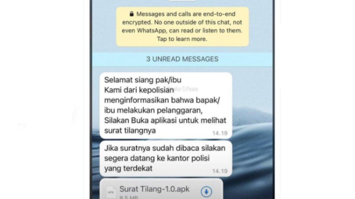 Rawan Modus Baru Penipuan, Kiriman E-tilang di WA, Dulu Undangan Pernikahan, Ini Penjelasan ...