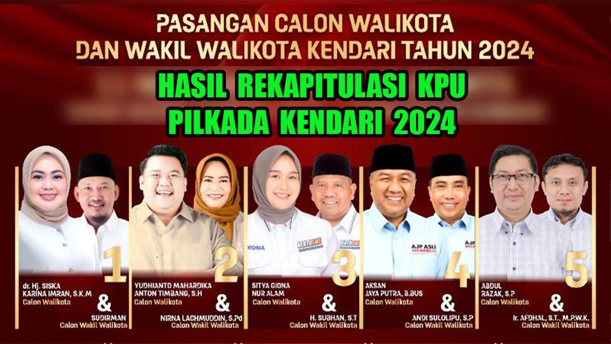 Hasil Rekapitulasi Pilkada Kendari 2024, Suara Abdul Rasak-Afdhal Unggul, Disusul Siska-Sudirman ...