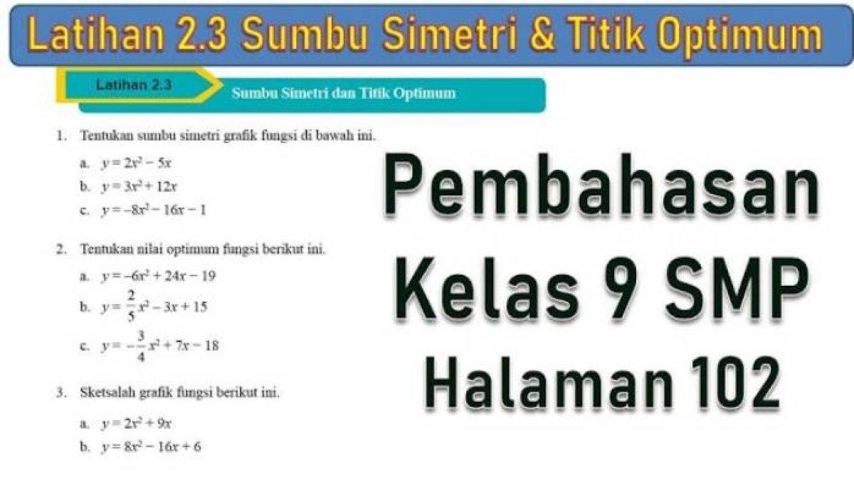 Soal & Kunci Jawaban Matematika Kelas 9 SMP Halaman 102, Hitunglah Cara Mencari Suku ke-100 ...
