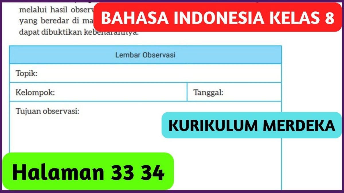Soal & Kunci Jawaban Bahasa Indonesia Kelas 8 SMP Halaman 33-34 : Hasil Observasi Lingkungan ...