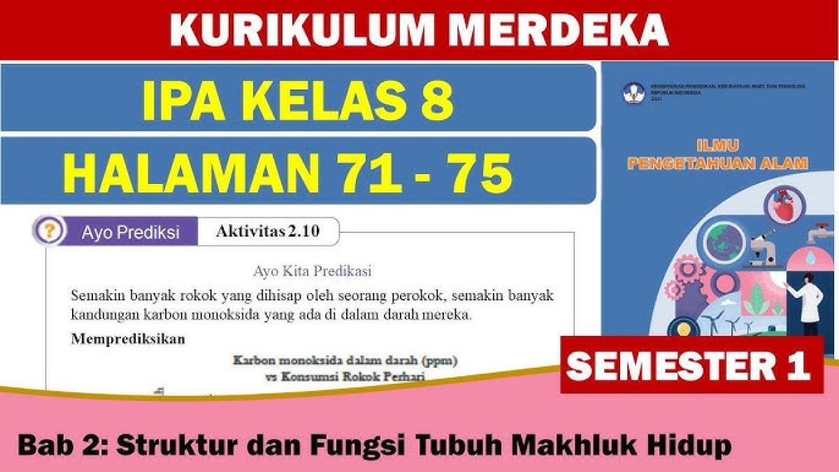 Soal & Kunci Jawaban IPA Kelas 8 SMP Halaman 71 Kurikulum Merdeka, Kandungan Karbon Monoksida ...