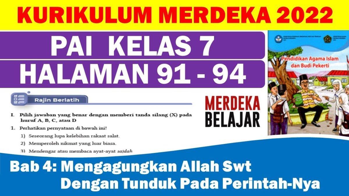 Soal & Kunci Jawaban PAI Kelas 7 SMP Halaman 94: Hikmah Melaksanakan Sujud Syukur ...