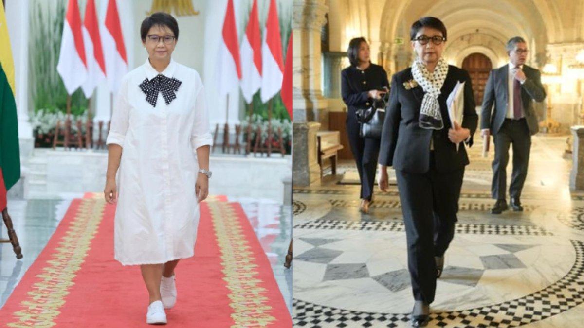 Potret Menlu Retno Marsudi yang Selalu Modis saat Bertugas, Pakai Keffiyeh di Mahkamah ...