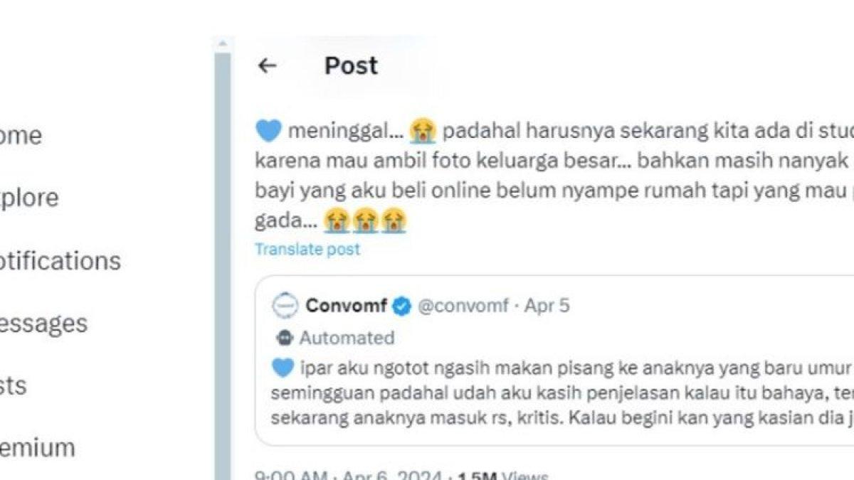 Kisah Bayi Umur Seminggu Meninggal setelah Nekat Disuapi Pisang oleh ...