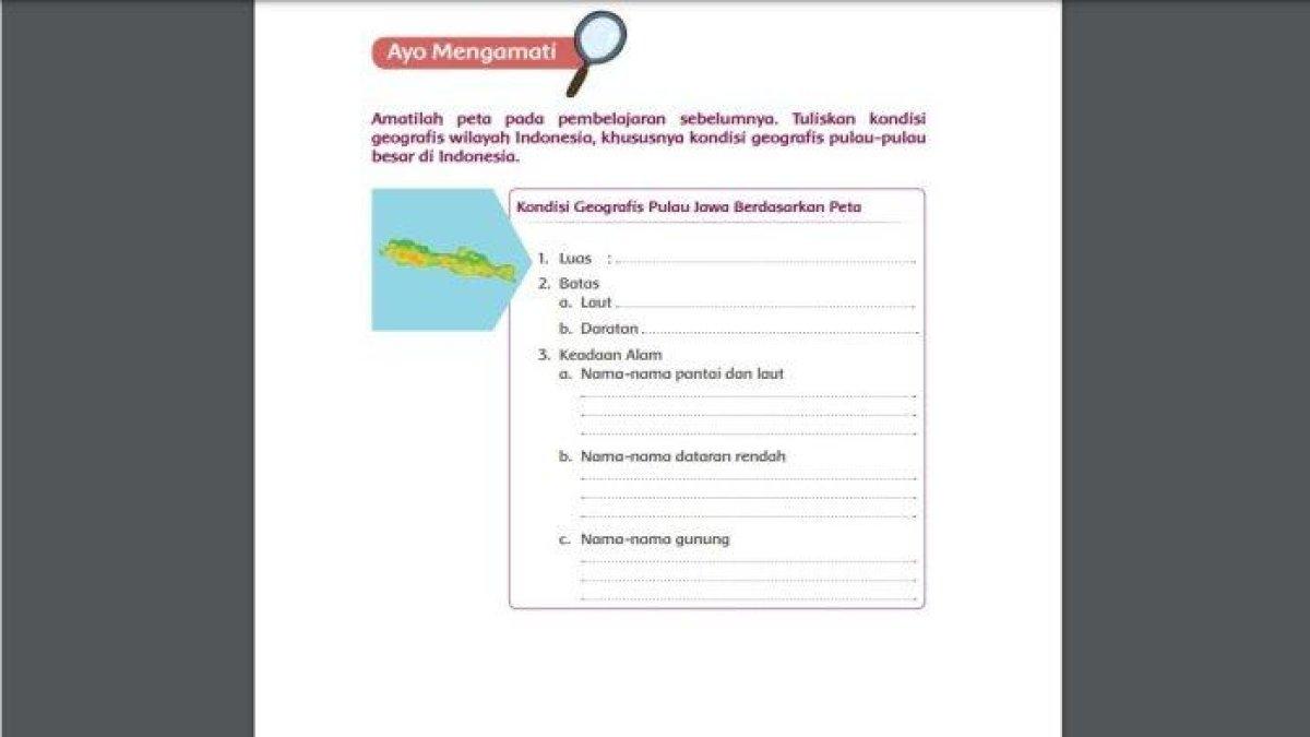 Soal & Kunci Jawaban Tema 1 Kelas 5 SD Halaman 32 - 34 : Belajar tentang Kondisi Geografis ...