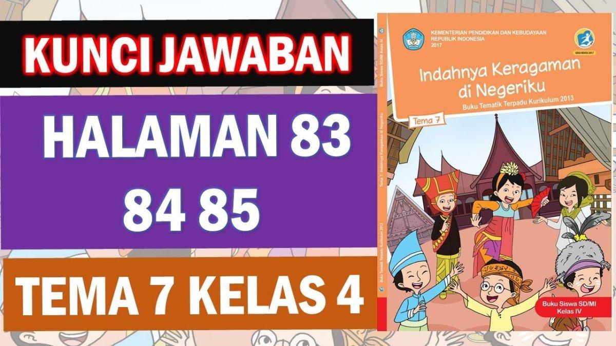 Soal & Kunci Jawaban Tema 7 Kelas 4 SD Halaman 83 84 dan 85: Sikap untuk Melestarikan Tarian ...