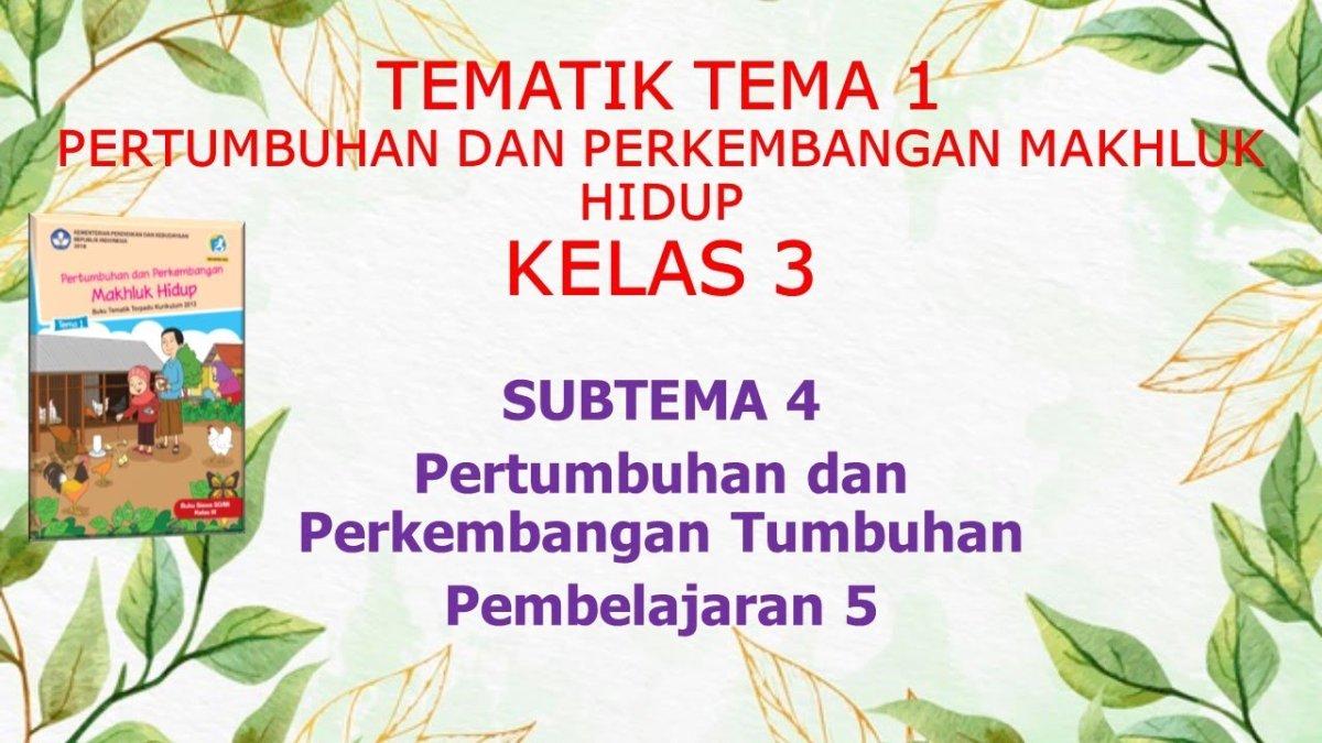 Soal & Kunci Jawaban Tematik 1 Subtema 4 Kelas 3 SD Pembelajaran 5 Halaman 173 174 175 176 177 ...