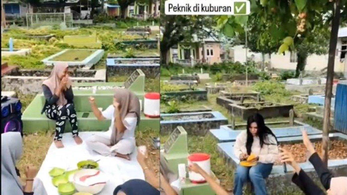 Emak-emak Party Piknik di Kuburan Hingga Viral, Begini Hukum Menduduki Pusara Jenazah Menurut ...
