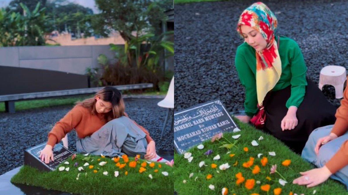 Zara Ziarah ke Makam Eril Ditemani Atalia Praratya, Penampilan Putri Ridwan Kamil Curi Perhatian ...