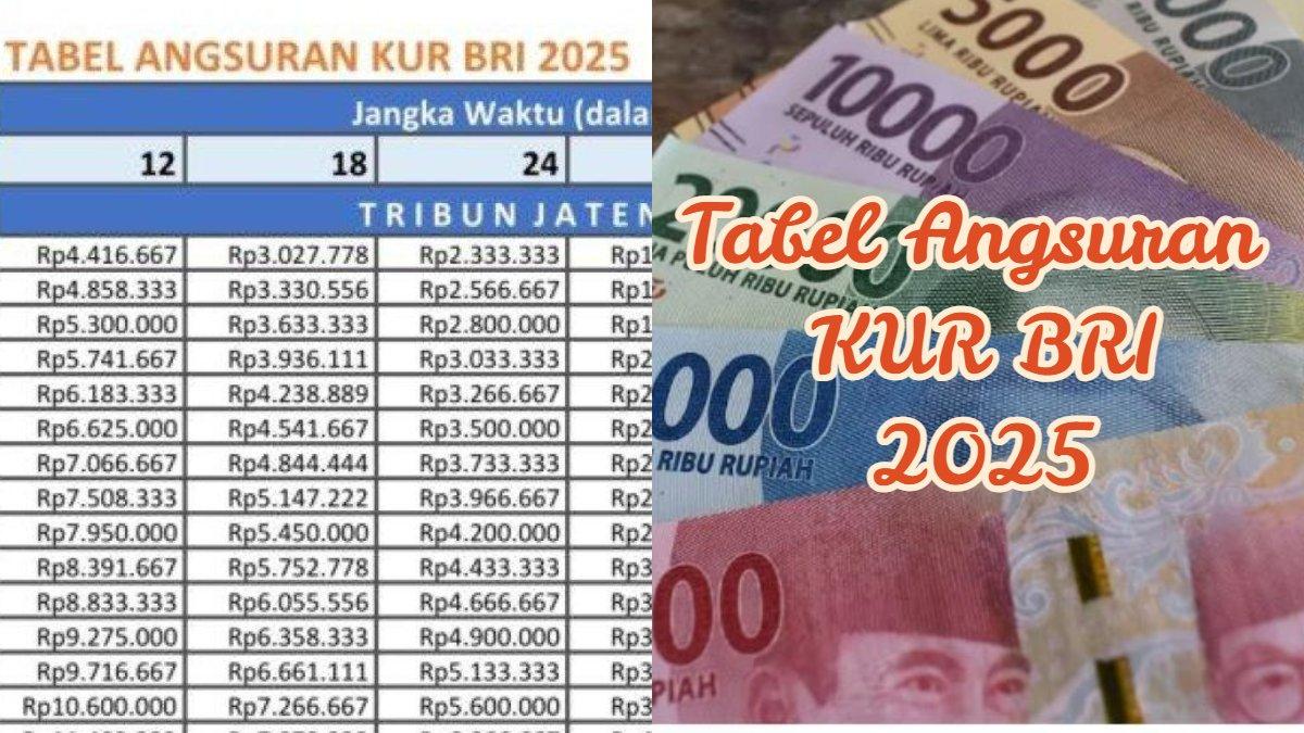 Lengkap! Tabel Angsuran KUR BRI 2025, Cek Cicilan Pinjam Rp 1-500 Juta, Ini Syarat Calon Debitur ...