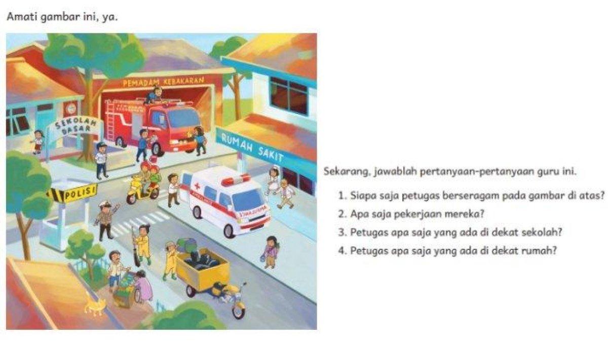 Soal & Kunci Jawaban Bahasa Indonesia Kelas 1 Halaman 200 Siapa Saja Petugas Berseragam pada ...