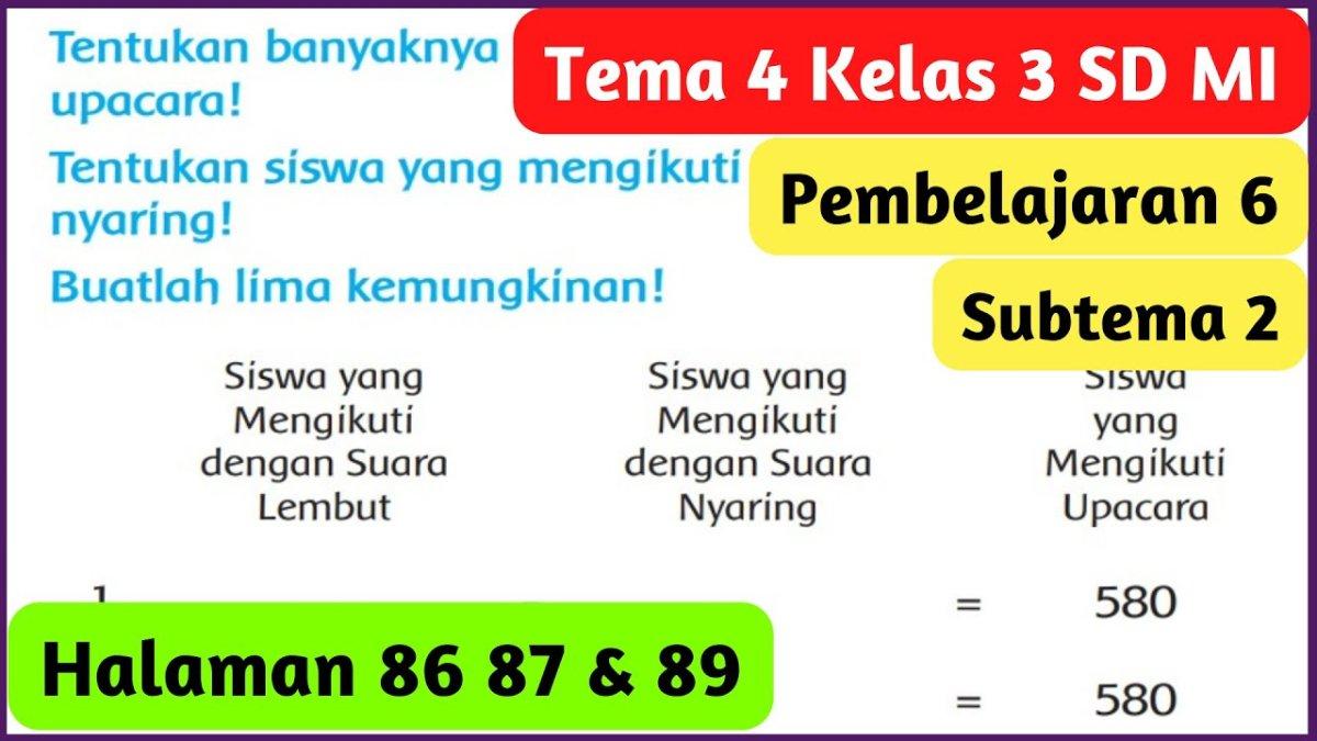 Soal & Kunci Jawaban Buku Tematik Tema 4 Kelas 3 SD Halaman 89 Kurikulum 2013 : Ayo Bercerita ...
