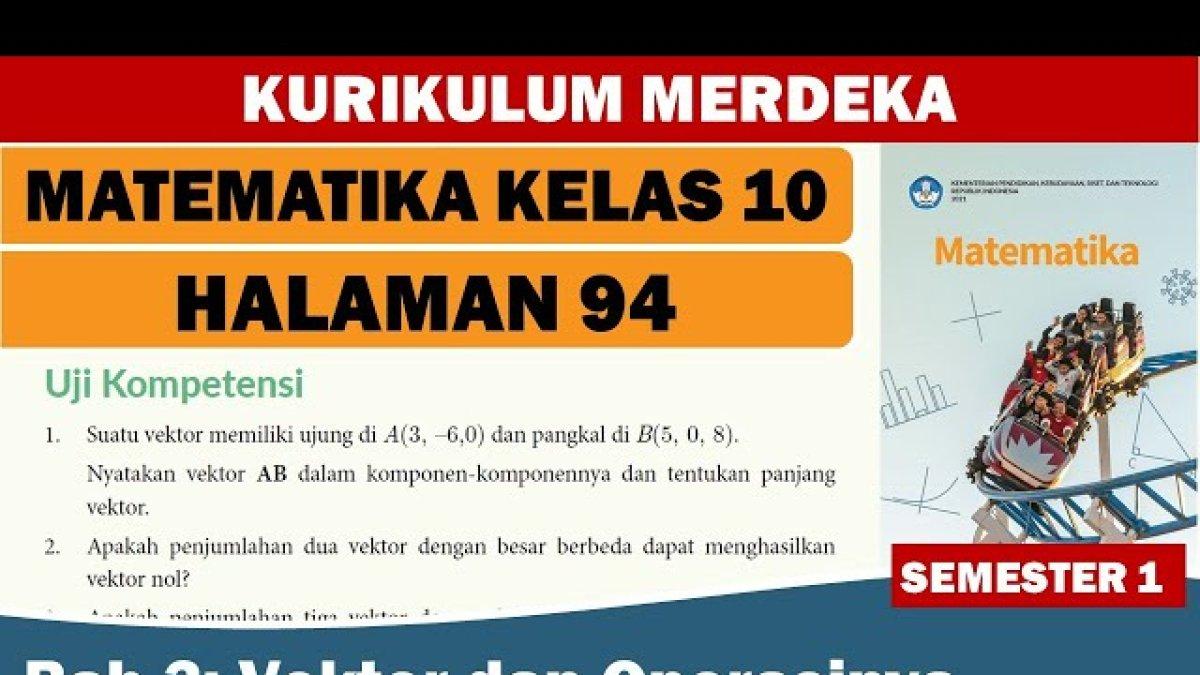Soal & Kunci Jawaban Matematika Kelas 10 SMA Halaman 94: Vektor dan ...