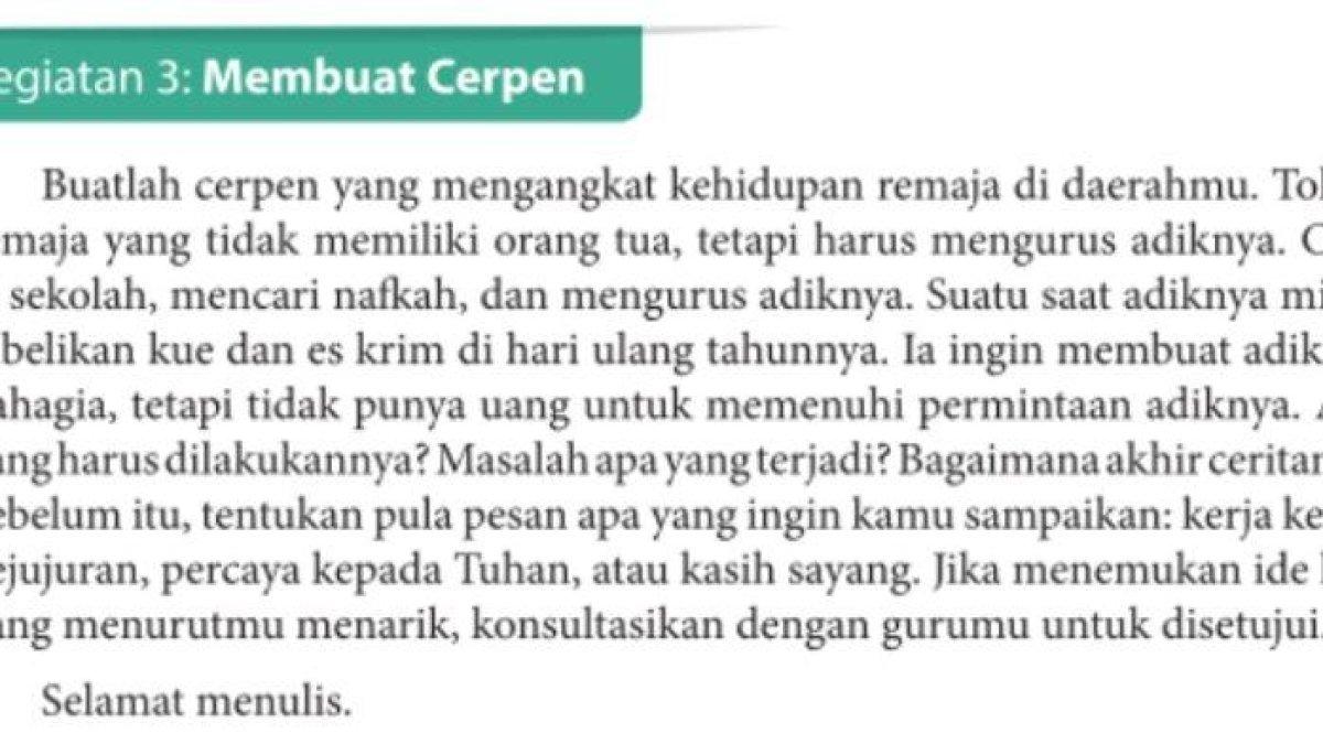 Apa Itu Cerpen Remaja? Kunci Jawaban Bahasa Indonesia Kelas 9 SMP ...