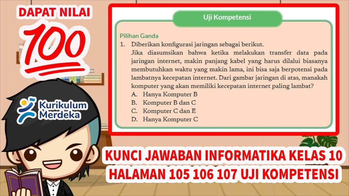 Soal & Kunci Jawaban Informatika Kelas 10 SMA Halaman 105-106: Jaringan Komputer dan Internet ...