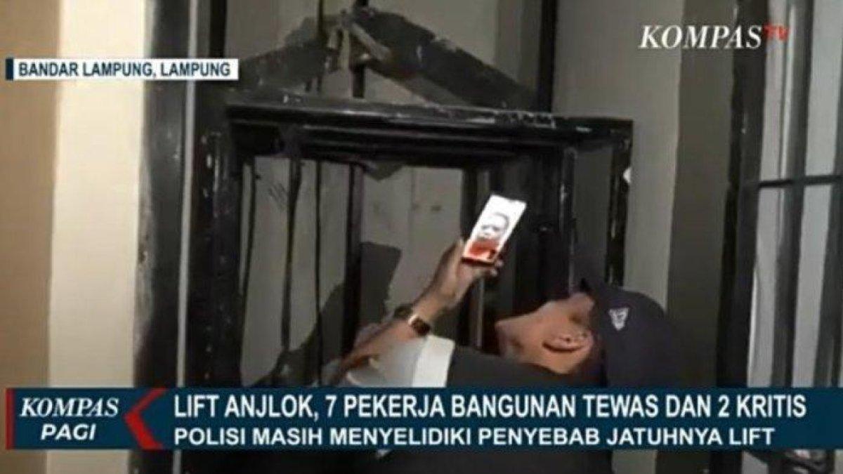 PENAMPAKAN Lift di Lampung yang Tewaskan 7 Tukang, Sempit Diisi 9 Orang ...