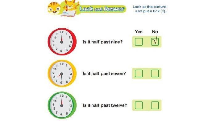 SOAL & KUNCI JAWABAN Pelajaran Bahasa Inggris Kurikulum Merdeka Kelas 4 SD Hal 82, Membaca Waktu ...