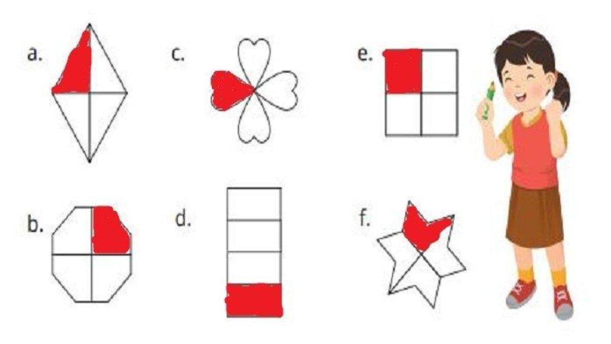 SOAL & KUNCI JAWABAN Matematika Kelas 2 SD Halaman 147 148 Kurikulum Merdeka, Pecahan Seperempat ...
