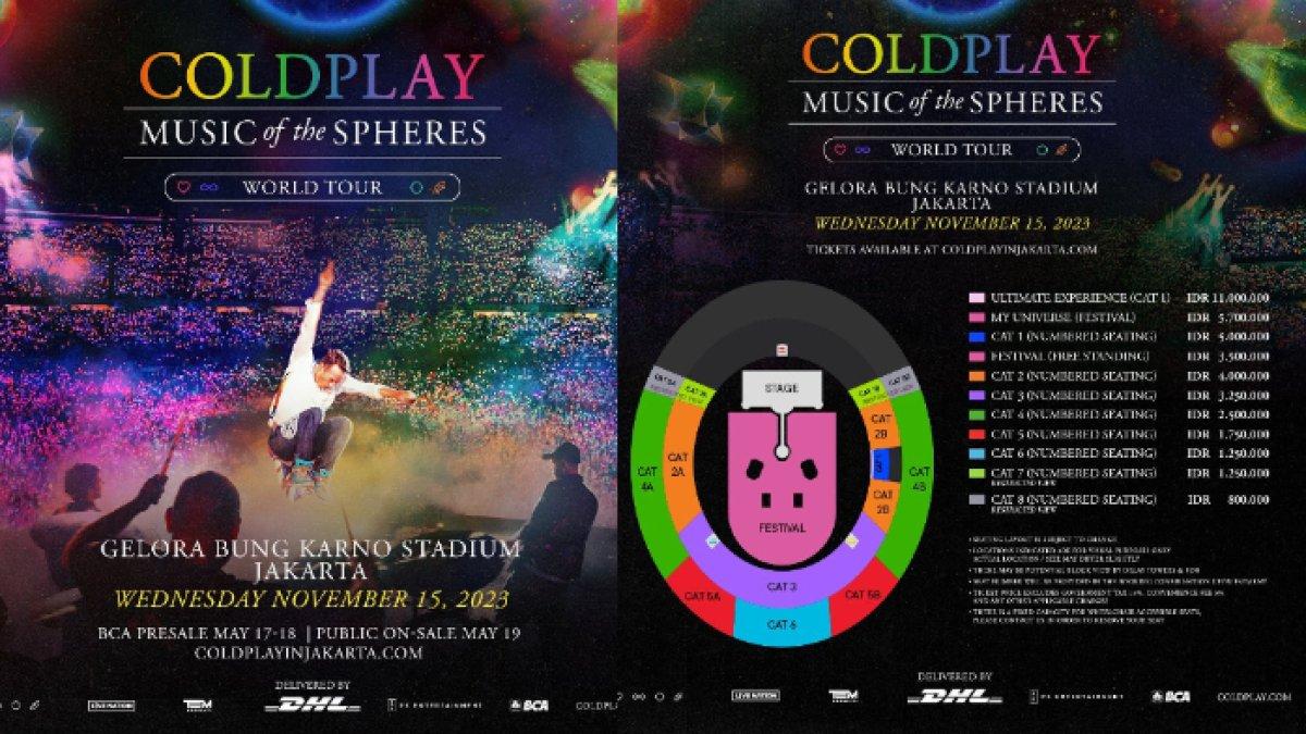 RESMI! Ini Harga Tiket Konser Coldplay di Jakarta 2023, Termurah Rp 800 ...