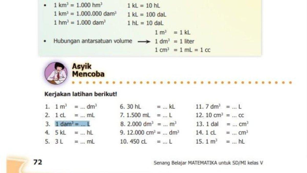 Soal & Kunci Jawaban Buku Matematika Kelas 5 SD Halaman 72 : Soal Asyik Mencoba ...
