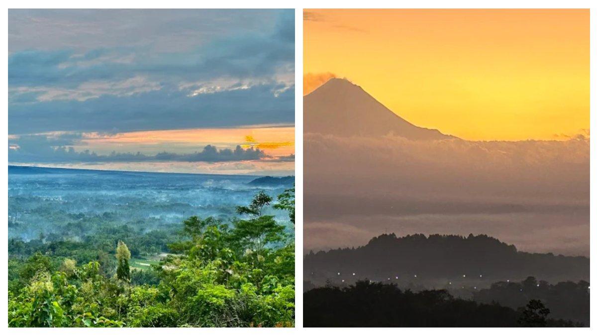 Pesona Sunrise dan Sunset di Bukit dengan Latar Gunung Merapi Magelang ...