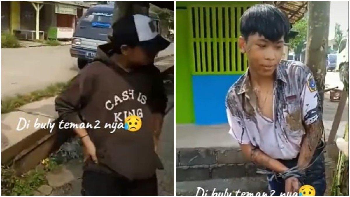 ASTAGFIRULLAH! Siswa SMP Korban Bully, Diikat di Pohon, Diguyur Air Got, Baju Belepot Kotoran ...