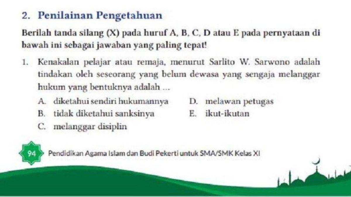 Soal & Kunci Jawaban Pendidikan Agama Islam Kelas 11 SMA Halaman 94-96 ...
