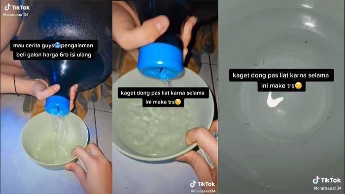 Viral Video Wanita Tuang Air Galon 6 Ribuan, Syok saat Temukan Makhluk ...