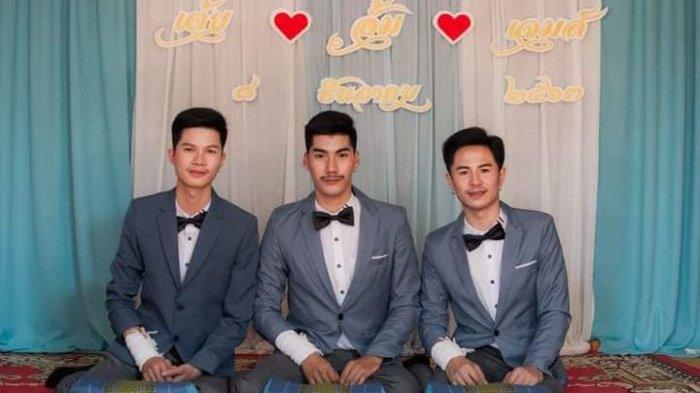 PERNIKAHAN Sesama Jenis 3 Cowok Sekaligus Hebohkan Thailand, Berawal Pandang Mata dengan Pria ...