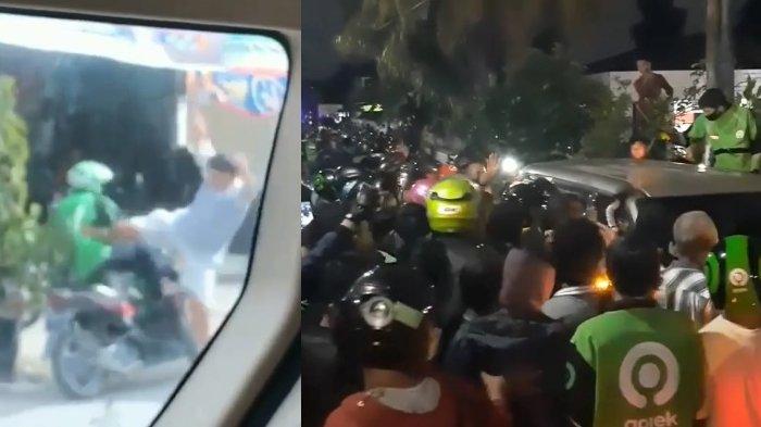 Sok Jagoan Tendang Ojol Hingga Tersungkur, Pria Ini Ketakutan Rumahnya Digeruduk Ratusan Ojek ...