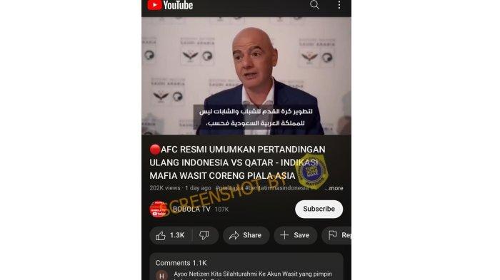 Hoaks! FIFA dan AFC Batalkan Hasil Pertandingan Indonesia vs Qatar dan ...
