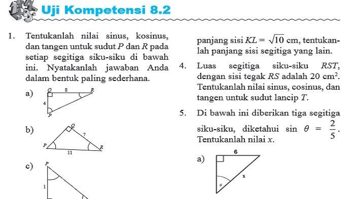 Kunci Jawaban Matematika Kelas 10: Tentukanlah Nilai Sinus, Kosinus dan Tangen untuk Sudut P dan ...